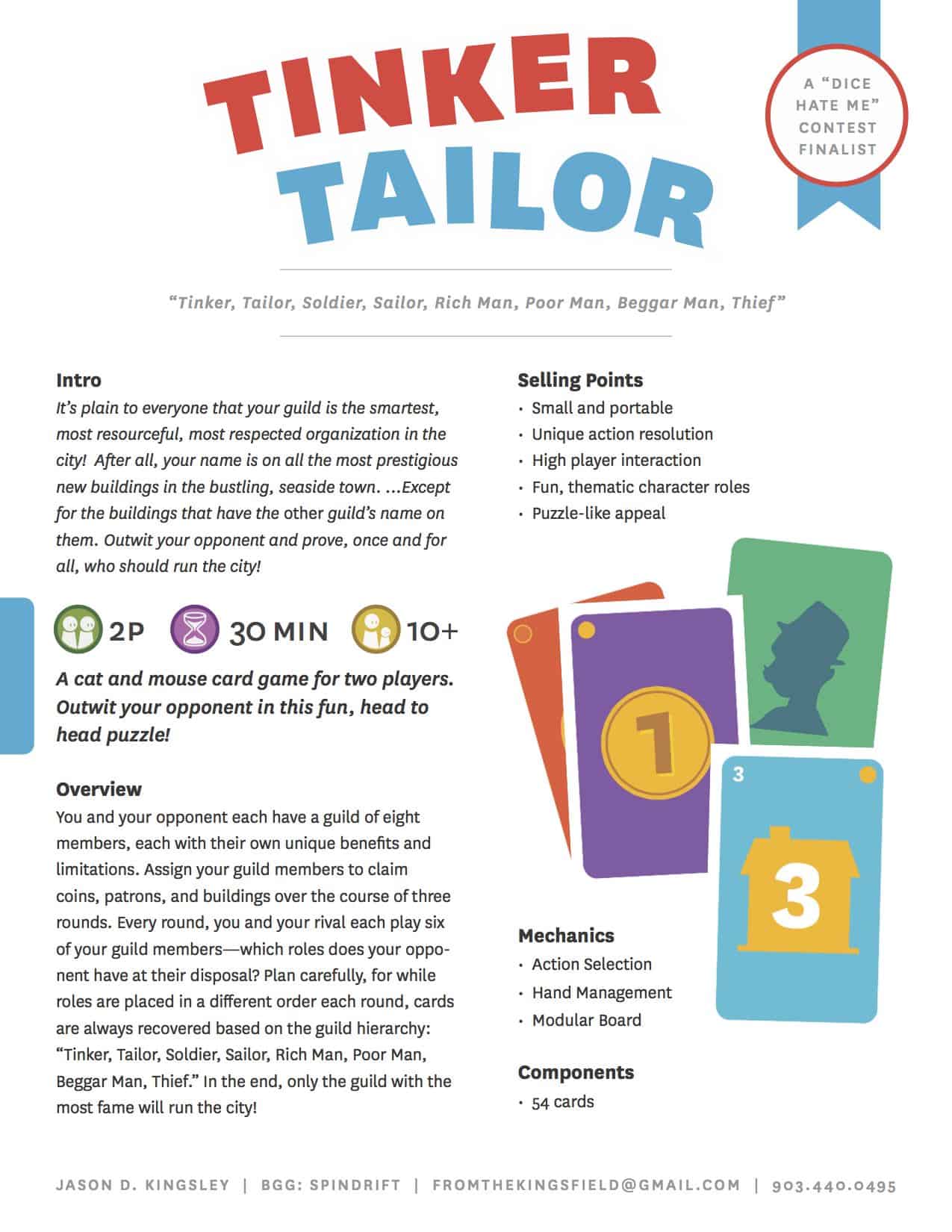 SELL SHEETS FOR GAME DESIGNERS 101 - League of Gamemakers